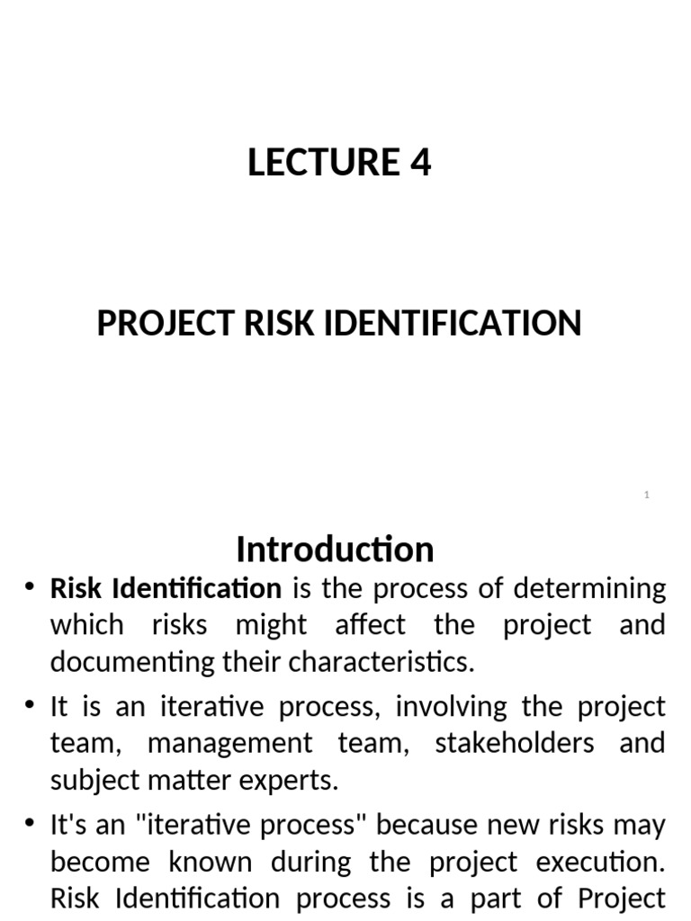 LECTURE 3 Risk Identification | PDF | Insurance | Risk