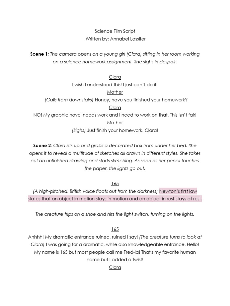 Science Film Script | PDF | Force | Mass