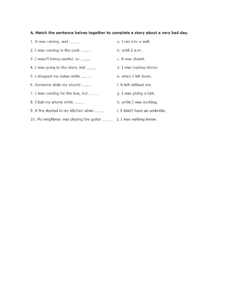 Past Progressive Tense in Context | PDF