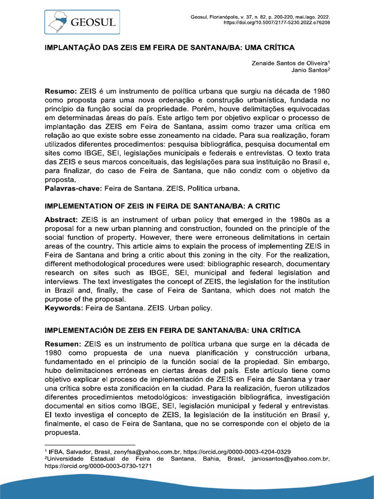 Implantação Das Zeis | PDF