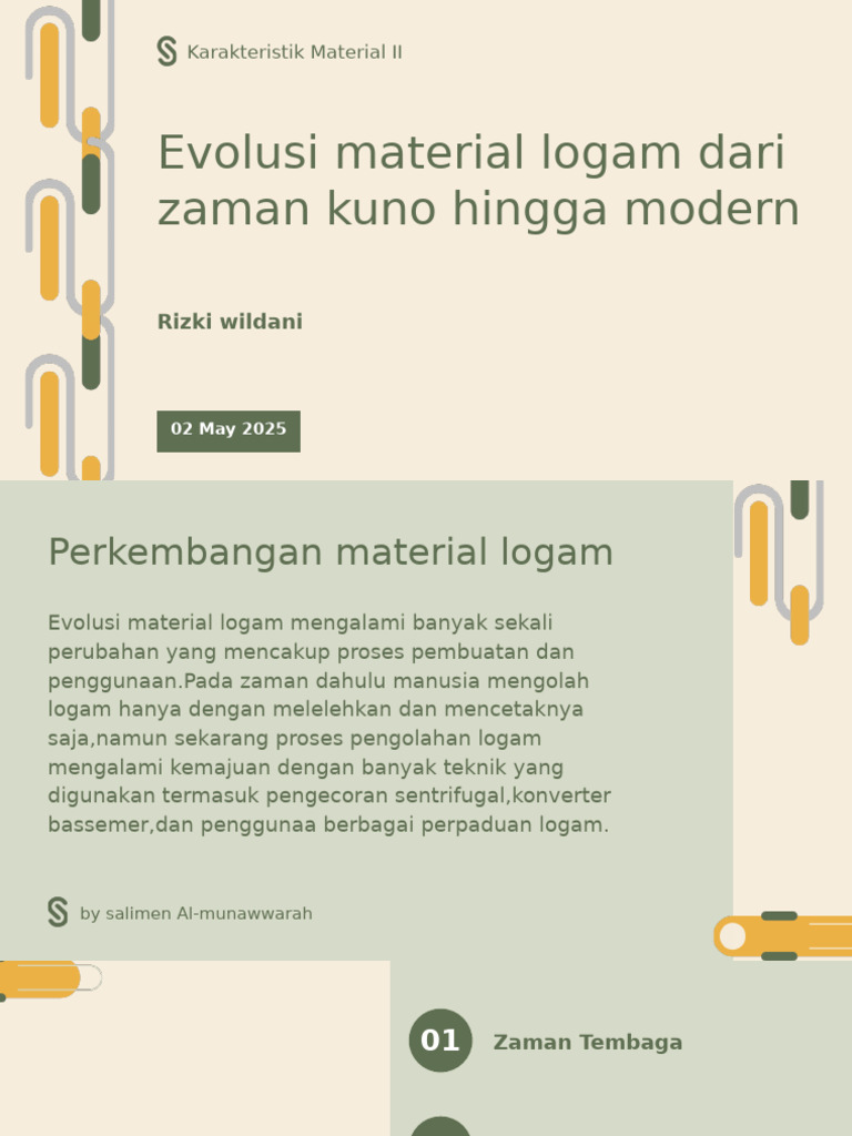 Evolusi Material Logam Dari Zaman Kuno Hingga Modern | PDF