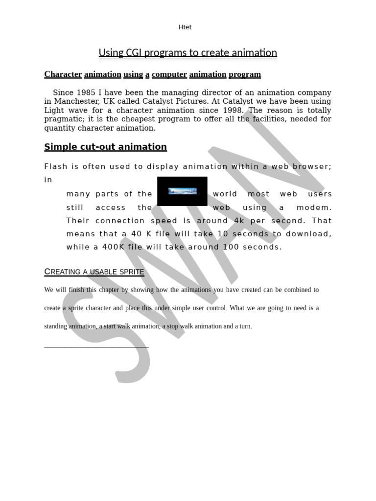 Using CGI Programs To Create Animation | PDF | Computer Animation | Computing