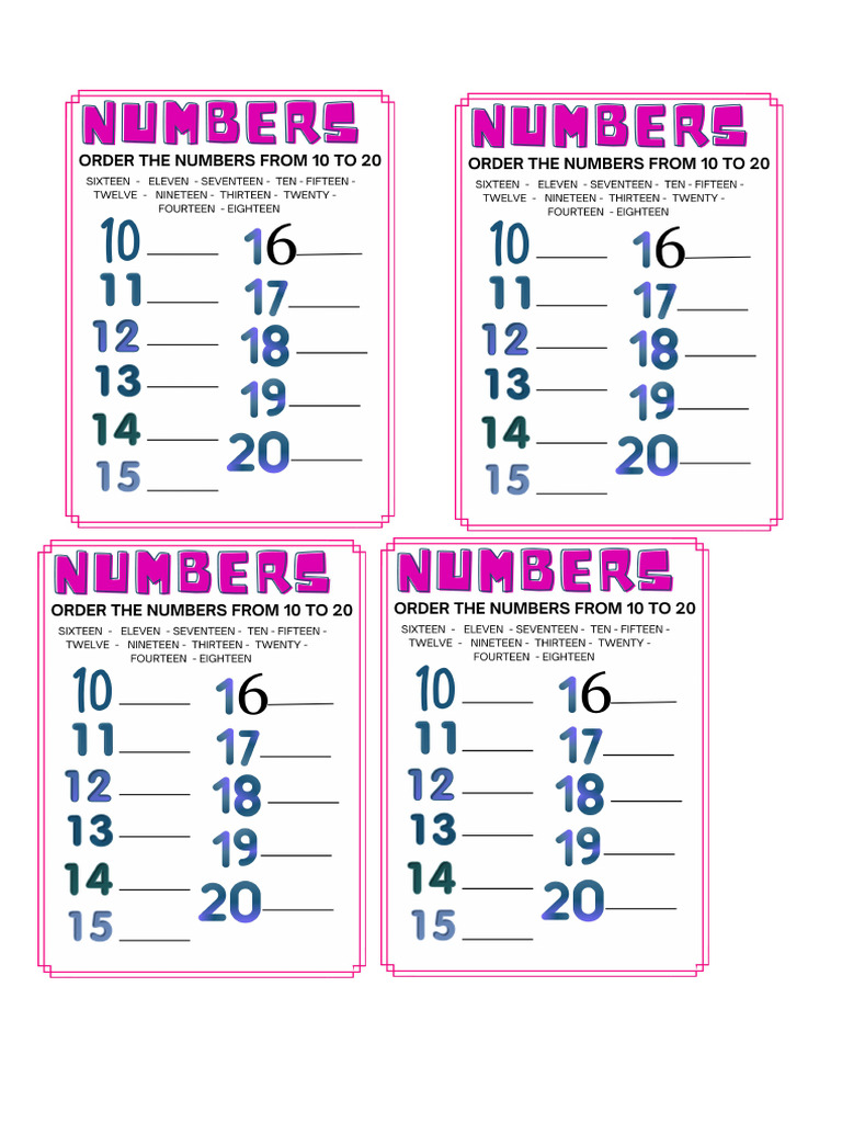Numbers 10-20 | PDF