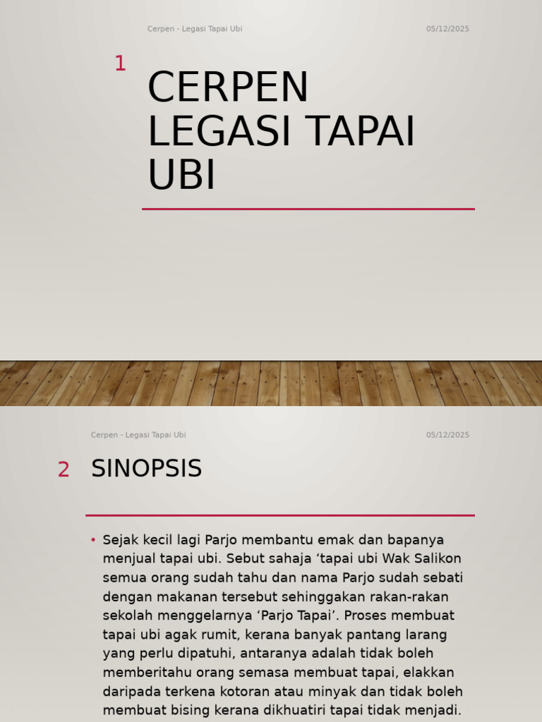 BM Nota Cerpen - Legasi Tapai Ubi | PDF