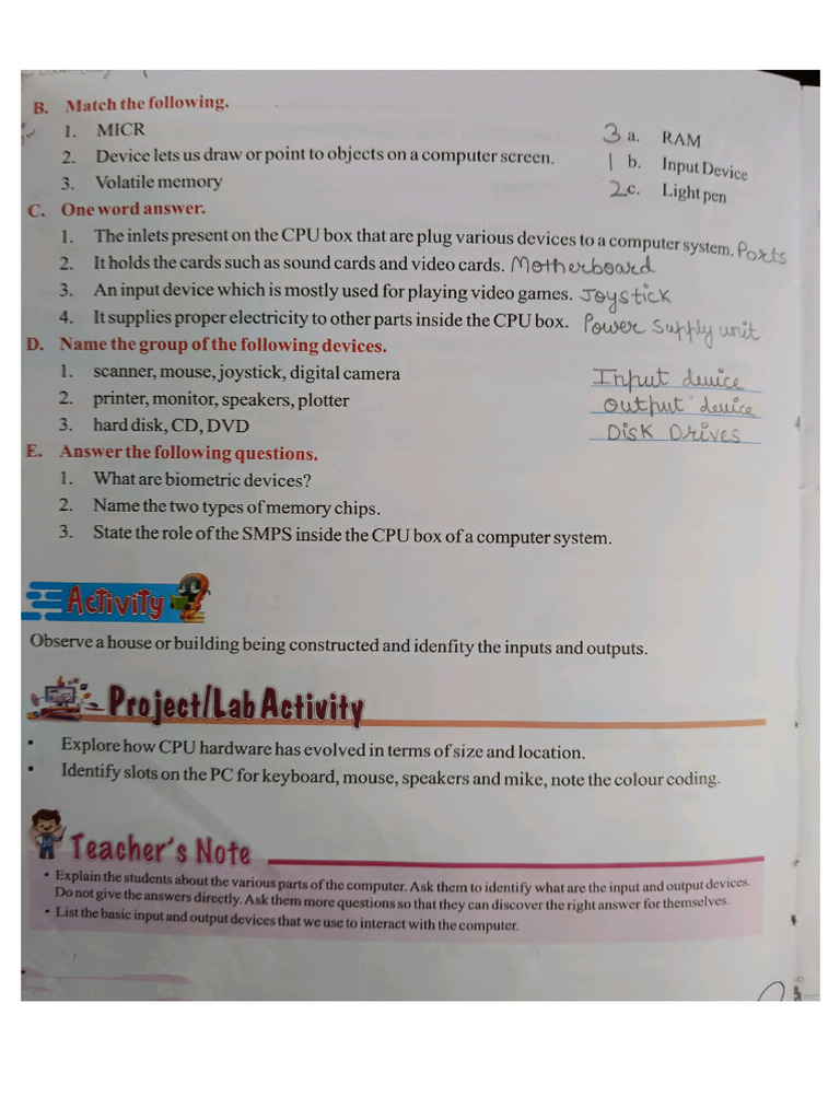 Computer Class 5 CH 1 | PDF