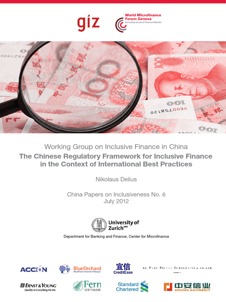 The Chinese Regulatory Framework For Inclusive Finance in The Context ...