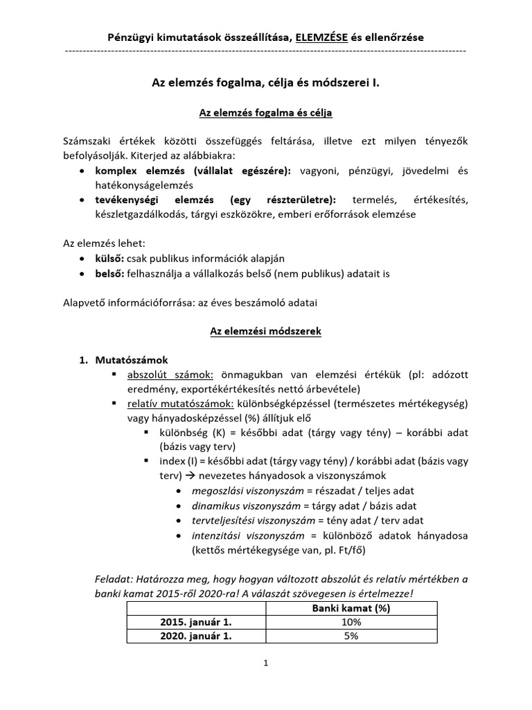 Elemzés Fogalma És Módszerei 1. Megoldás | PDF