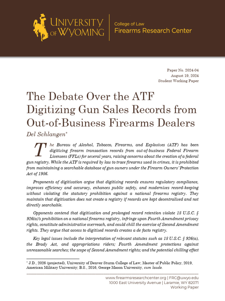 The Debate Over The ATF Digitizing Gun Sales Records From Out-of ...