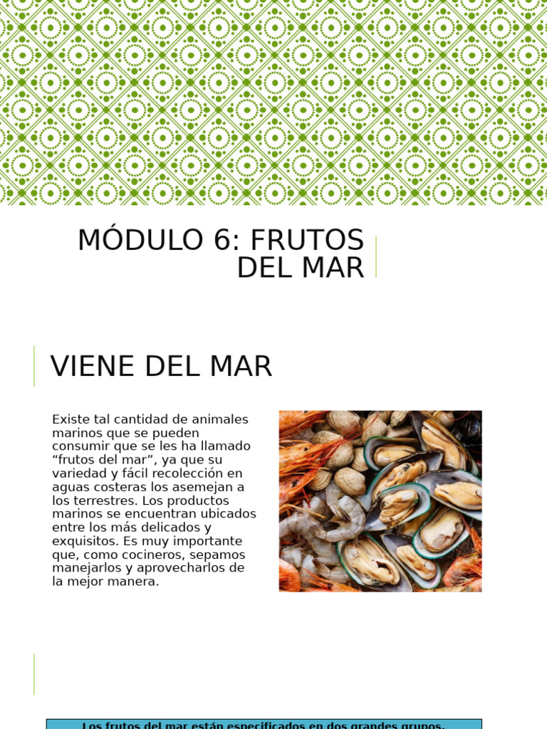 Módulo 6 Frutos Del Mar | PDF | Cocinando | Mariscos