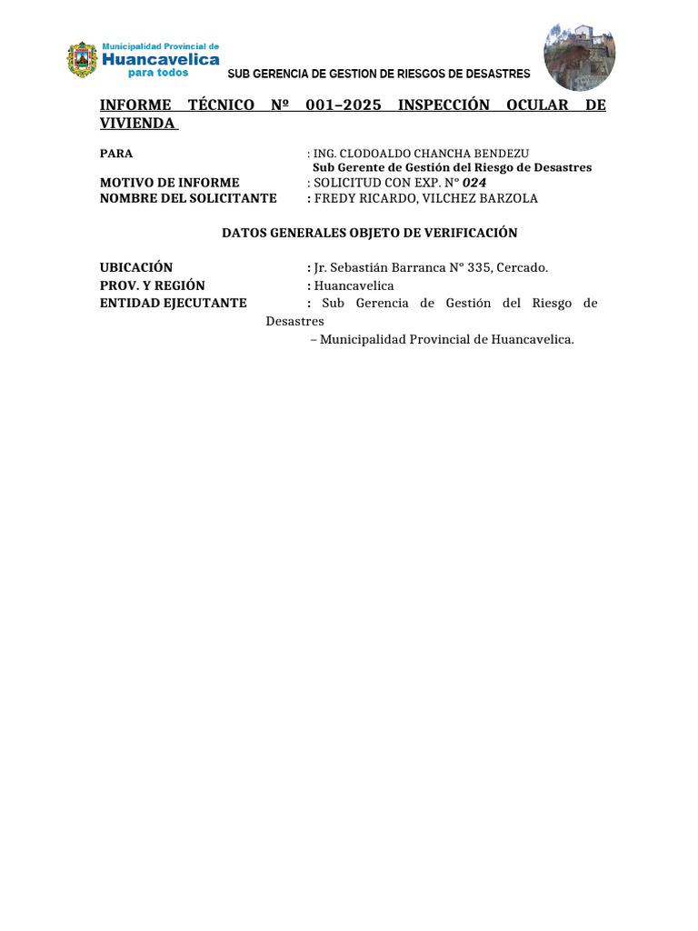 001 Inf - Tec. | PDF | Riesgo | Barrio residencial