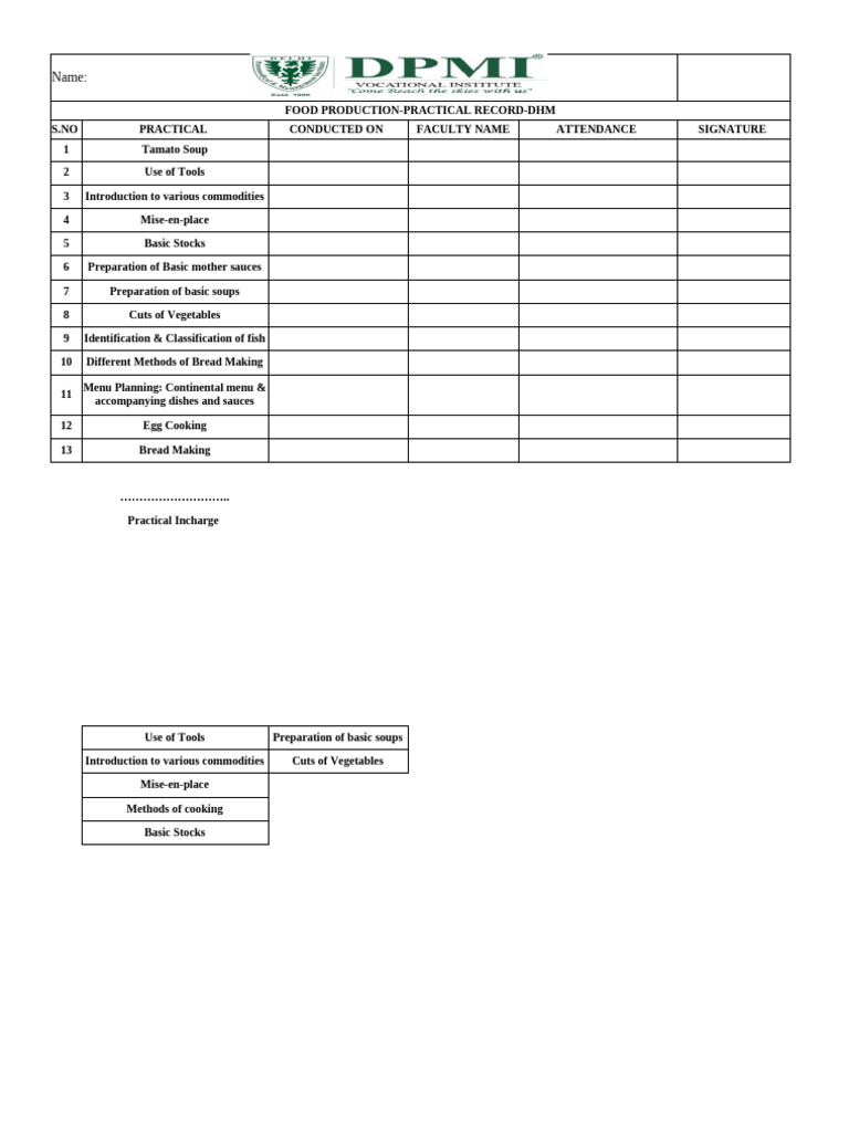 DHM Practical Record 2025 | PDF