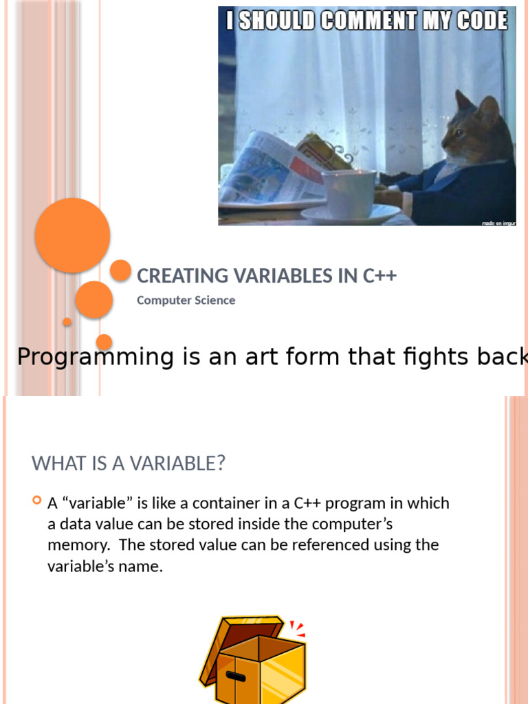 01 Creating Variables in C++ | PDF | Boolean Data Type | Data Type
