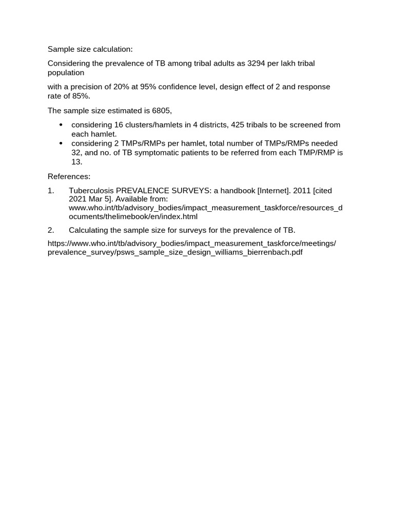 Sample Size Calculation | PDF