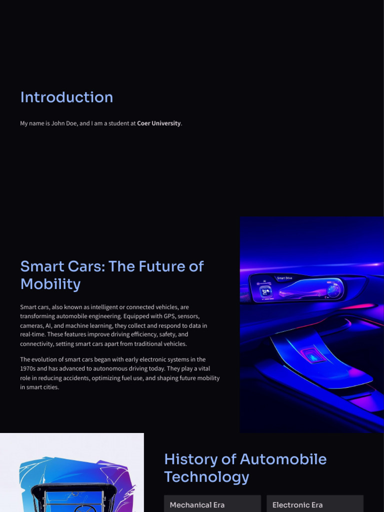 Introduction To Smart Car | PDF | Internet Of Things | Vehicles