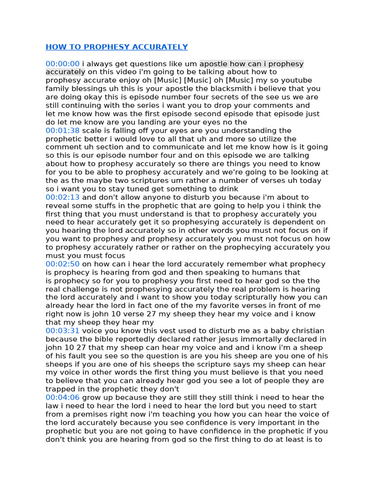 Mastering Accurate Prophecy Techniques | PDF | Prophecy | Revelation