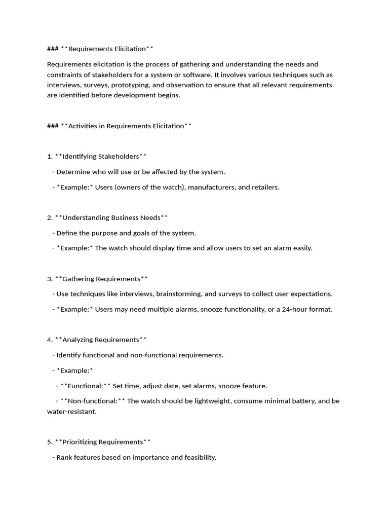 Requirements Elicitation | PDF