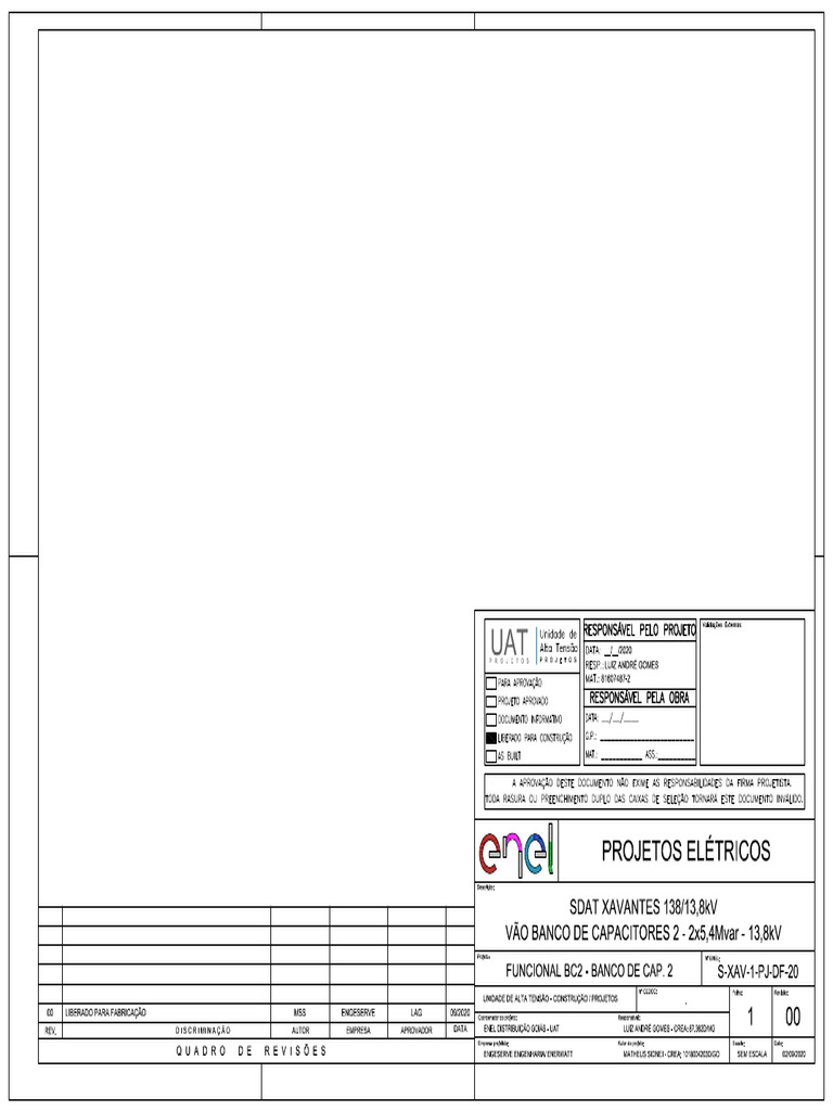 S-xav-1-Pj-df-20-00 - Diagrama Funcional Bc2 - Bco Cap 2 13,8kv | PDF