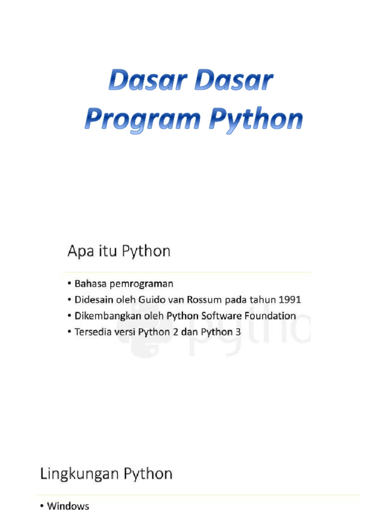 Dasar Dasar Python | PDF