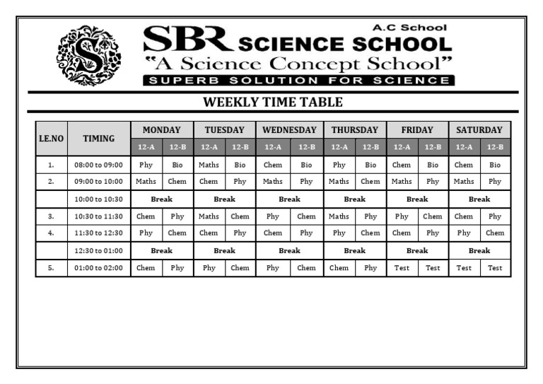 Weekly Study Time Table for Toppers | PDF