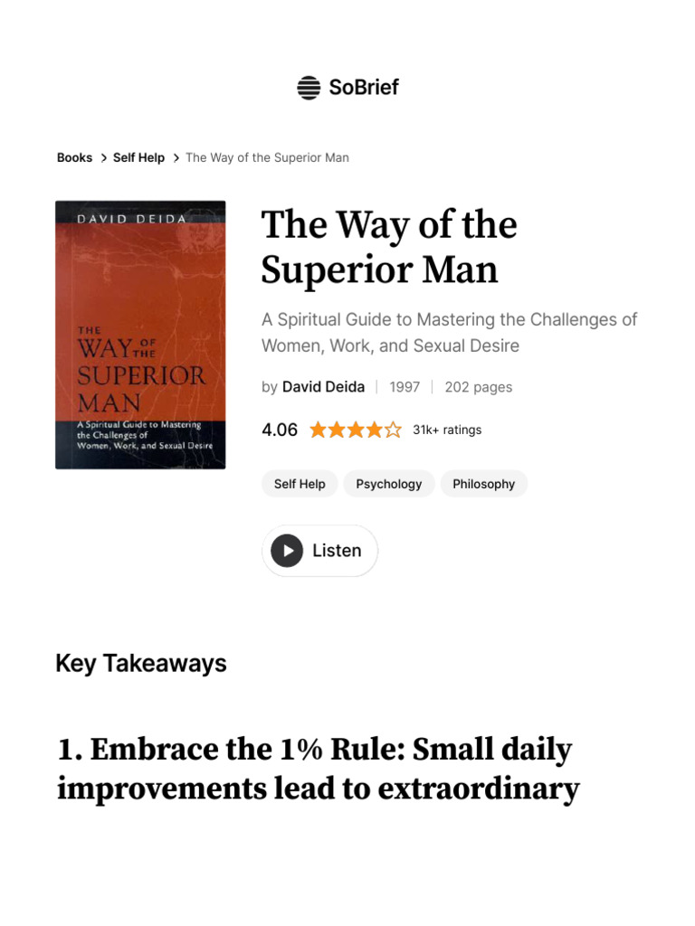 The Way of the Superior Man Overview | PDF | Goal | Motivation