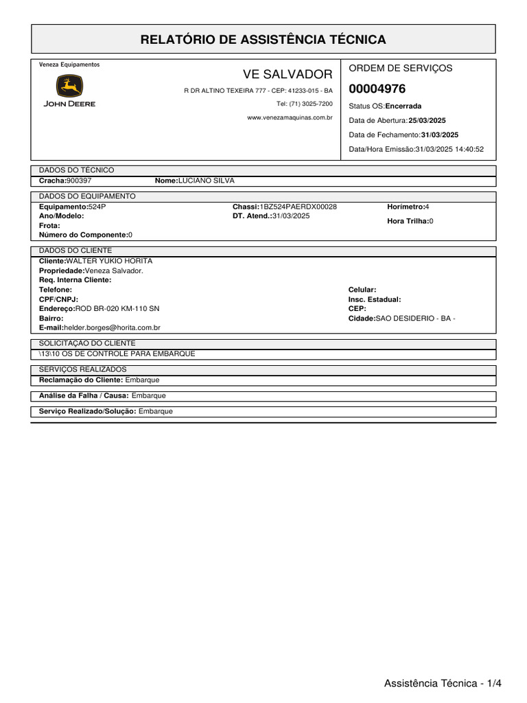 Check List de Embarque 1bz524paerdx00028 | PDF