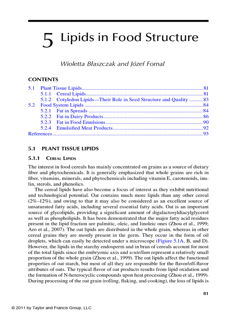 05 Lipids in Food Structure | PDF | Milk | Soybean