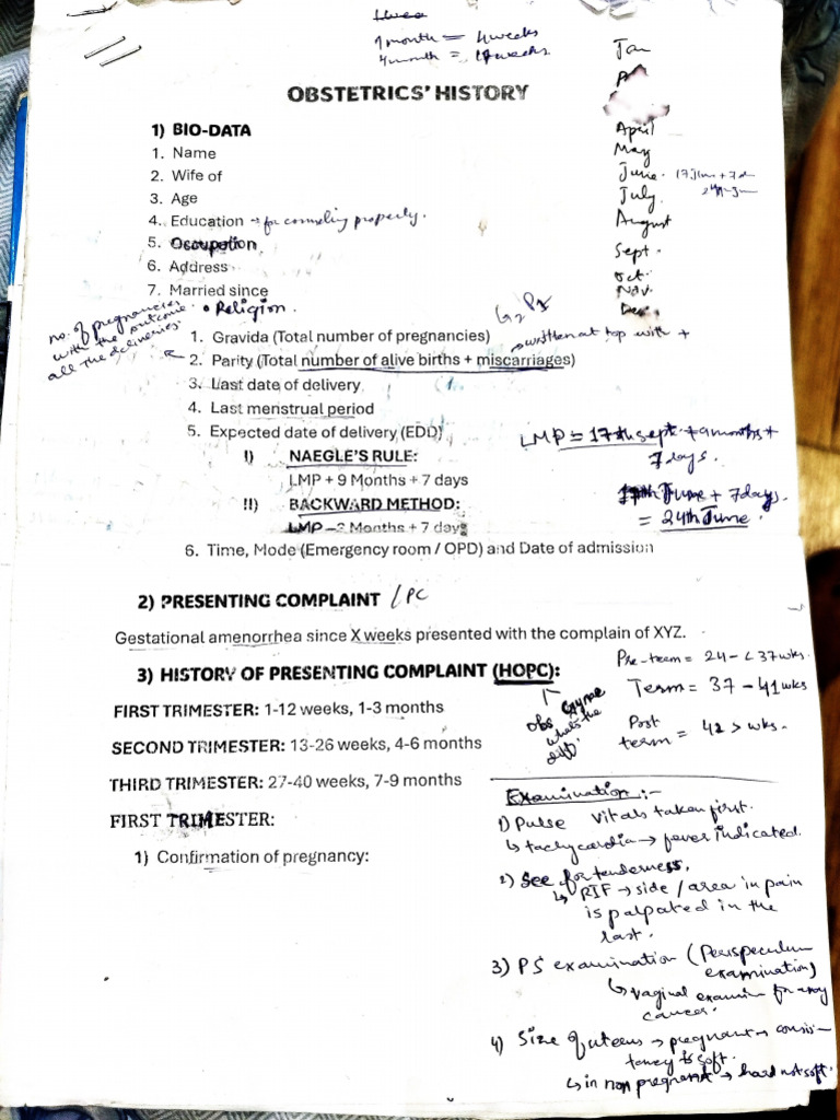 Obs Gynae History Taking | PDF