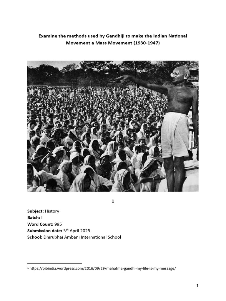 Gandhi's Mass Mobilization Tactics | PDF | Mahatma Gandhi | British Raj