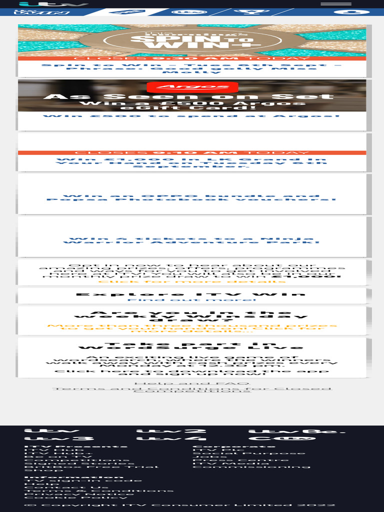 Free Competitions - ITV Comps | PDF