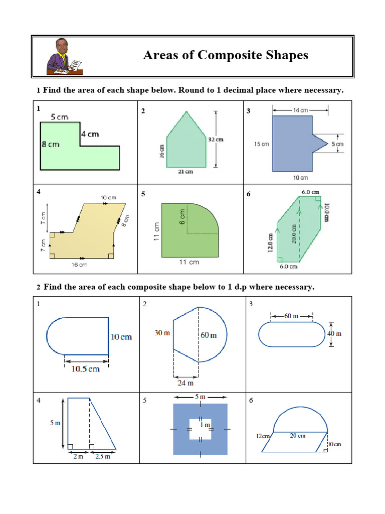Area Calculations for Composite Shapes | PDF