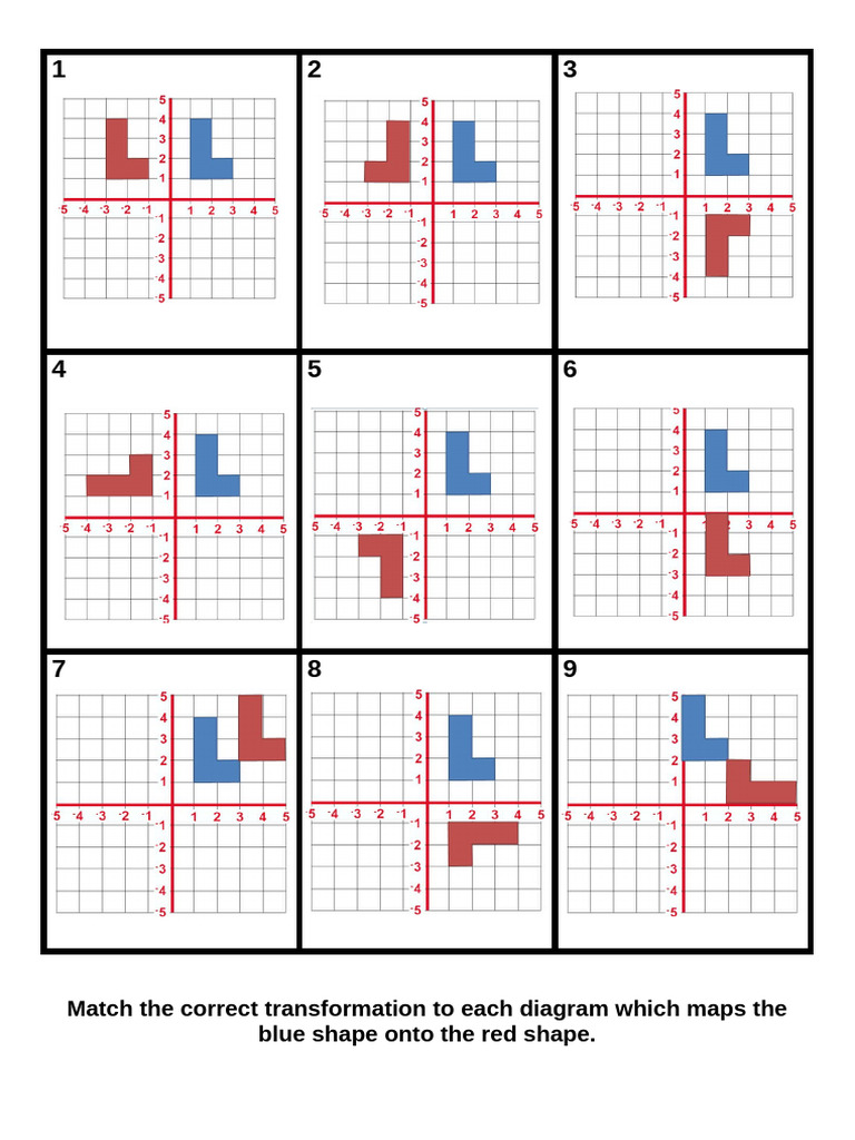 Describing Transformations Pair Activity | PDF | Rotation | Euclidean ...