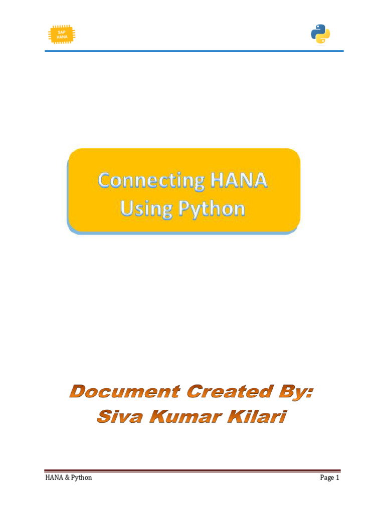 Connecting to HANA Using python | PDF | Databases | Table (Database)
