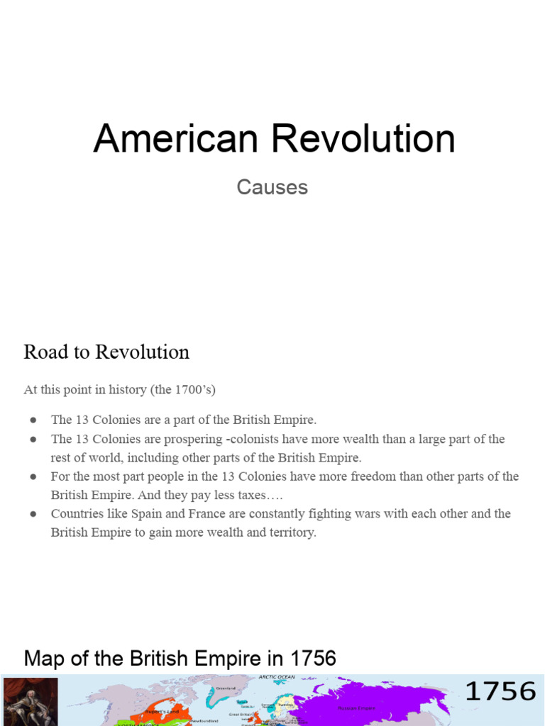 Causes of the American Revolution | PDF | Thirteen Colonies | English ...