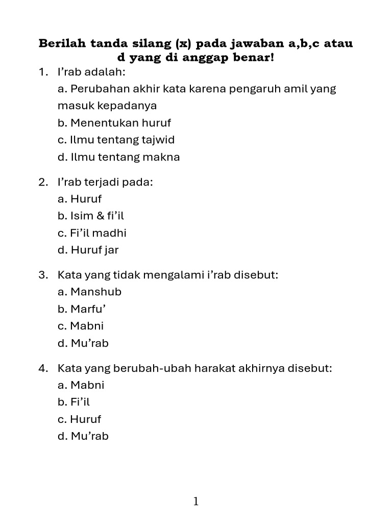 Latihan Irob | PDF