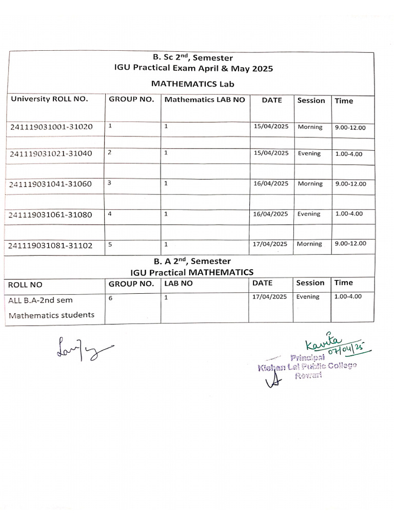 Math-practical-notice-of-2nd-Semester | PDF