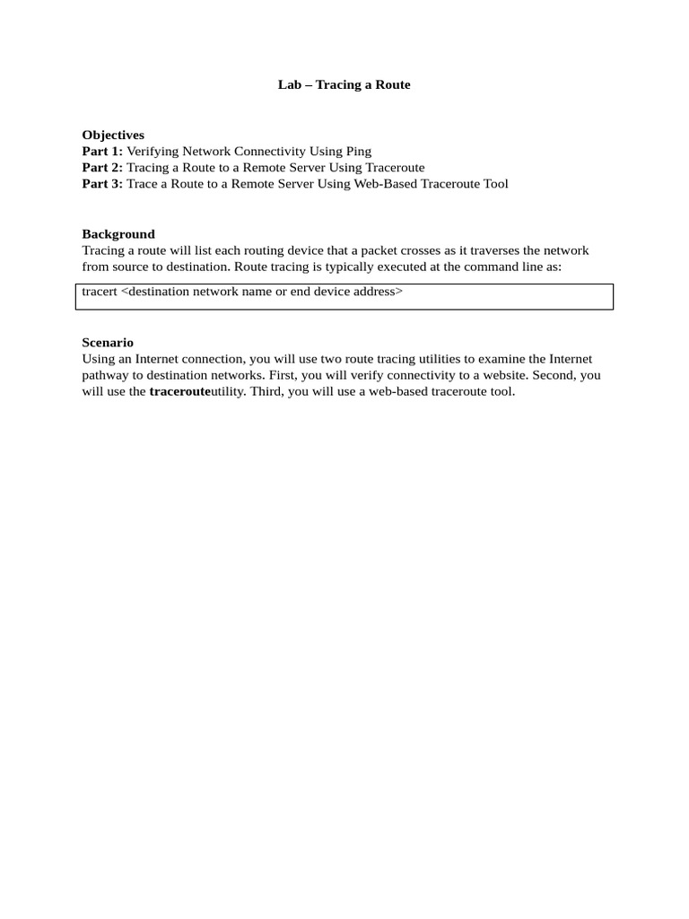 Lab - Tracing A Route | PDF