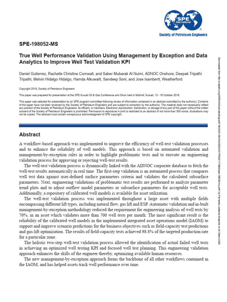 Well Test Validation Optimization Techniques | PDF | Petroleum ...