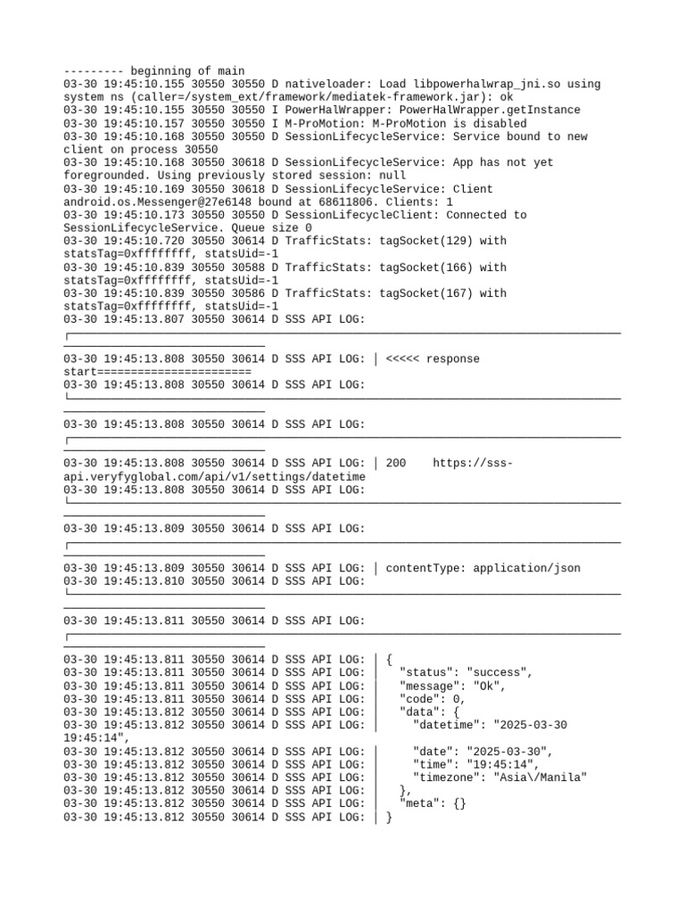 Sss Log 03 30 2025 19 45 10 | PDF | Software | Mobile Computers