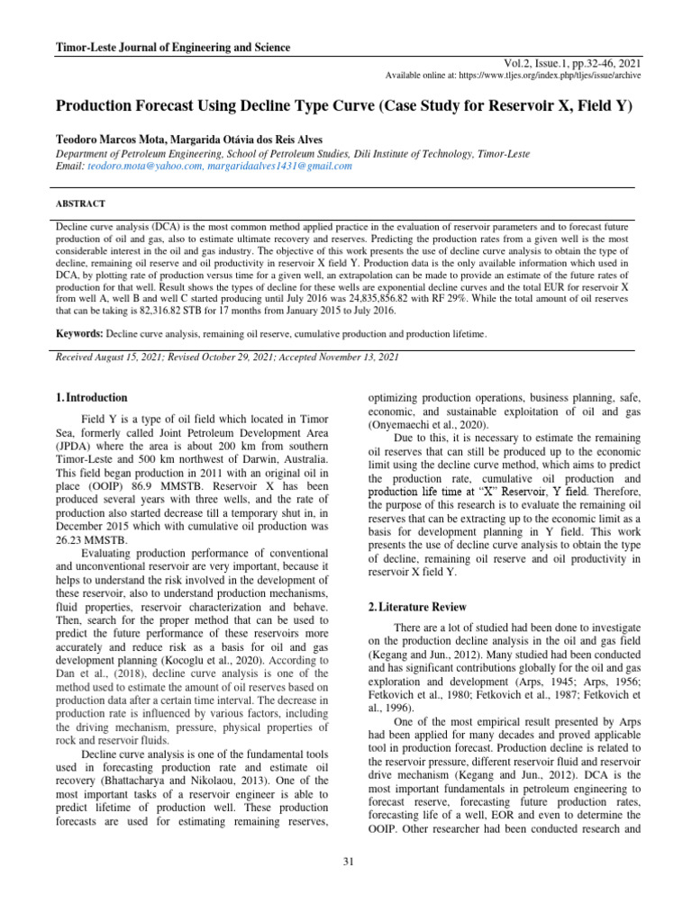 Production Forecast via Decline Curve Analysis | PDF | Petroleum ...