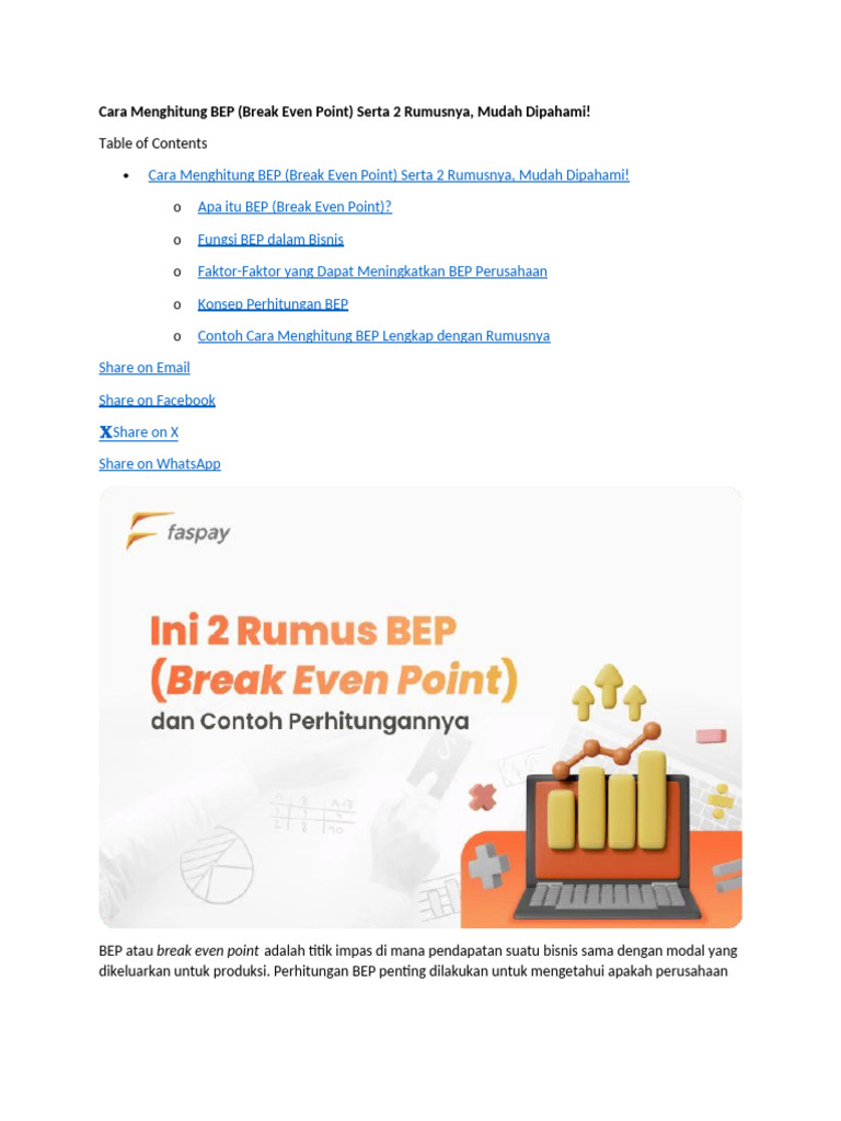 Cara Menghitung BEP | PDF