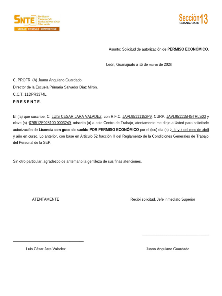 Permiso Económico | PDF