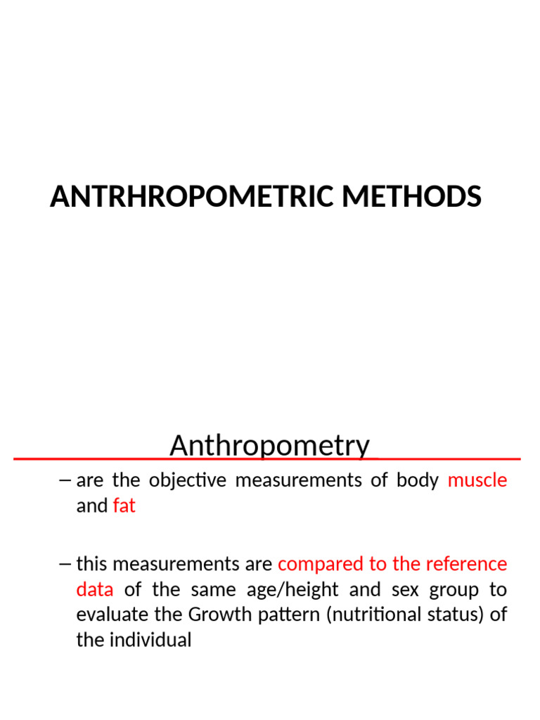 Anthropometric Methods | PDF | Medical Specialties