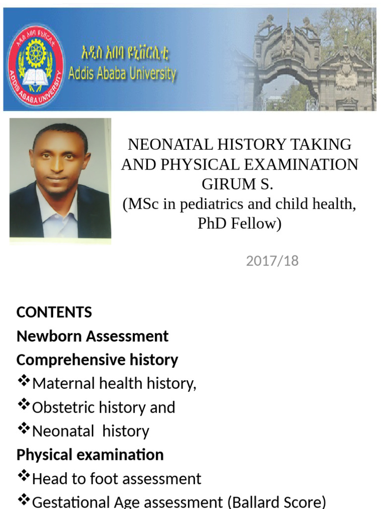 Neonatal Physical Examination For Pediatrics MSC Student | PDF ...