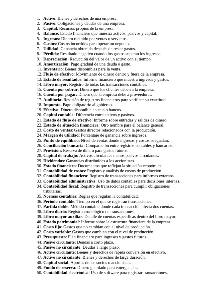 Glosario Contable | PDF | Contabilidad | Business