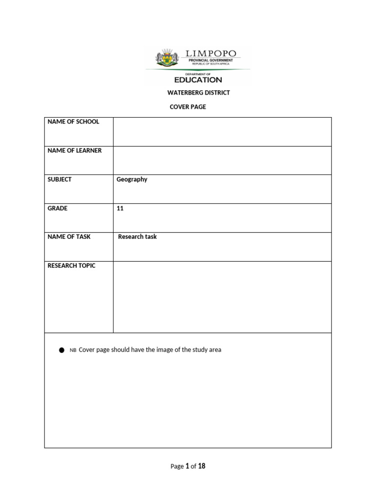 Grade 11 Geography Research Task 2025 | PDF | Data | Cognitive Science