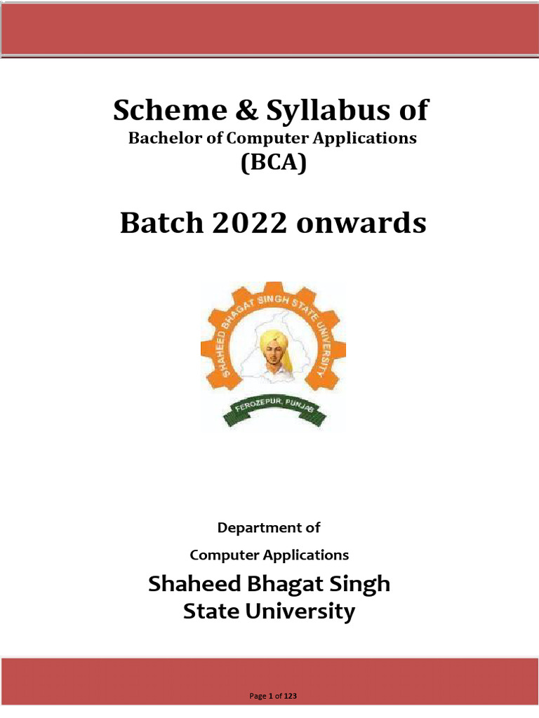 BCA Syllabus Scheme 2022 | PDF | Matrix (Mathematics) | Set (Mathematics)