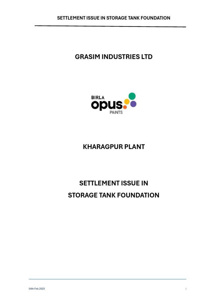 Storage Tank Foundation Settlement Analysis | PDF | Concrete ...