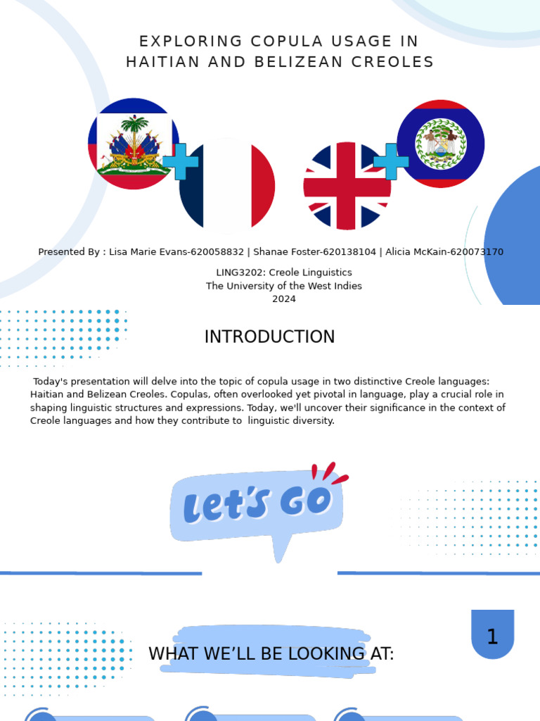 Haitian and Belizean Creole Copulas | PDF | English Language | Grammar