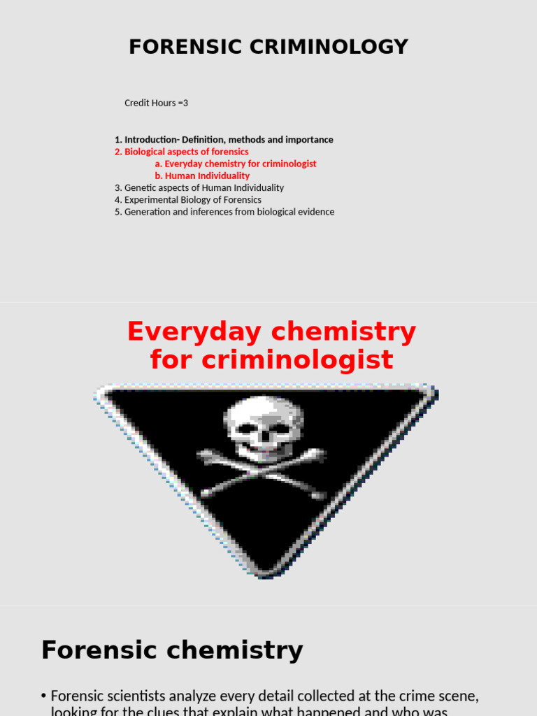 Everyday Chemistry For Criminologist | PDF | Poison | Forensic Science