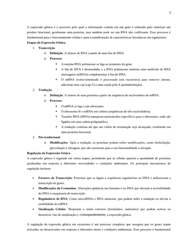 Etapas Da Expressão Gênica Transcrição Definição Processo ...